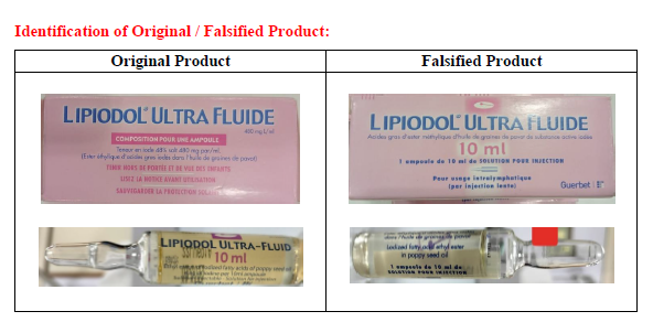 Rapid Alert; Drug Product: Unregistered and Falsified Lipiodol Ultra ...